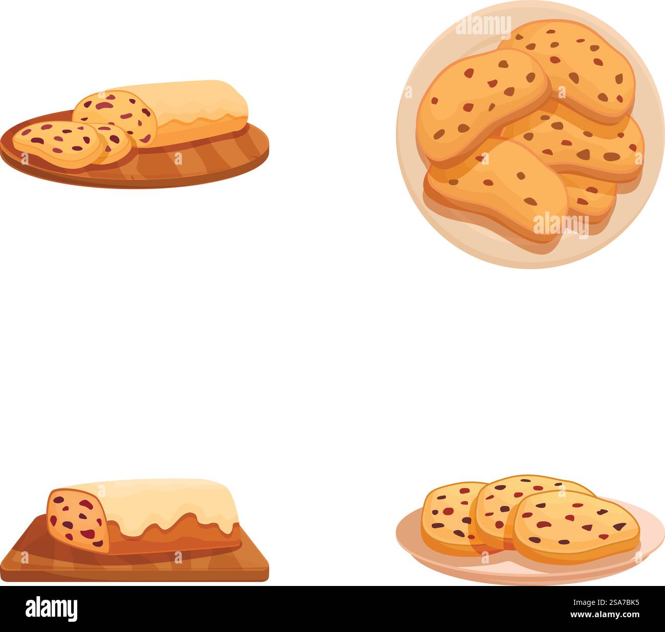 Vector collection of delicious cookies with different toppings, perfect ...