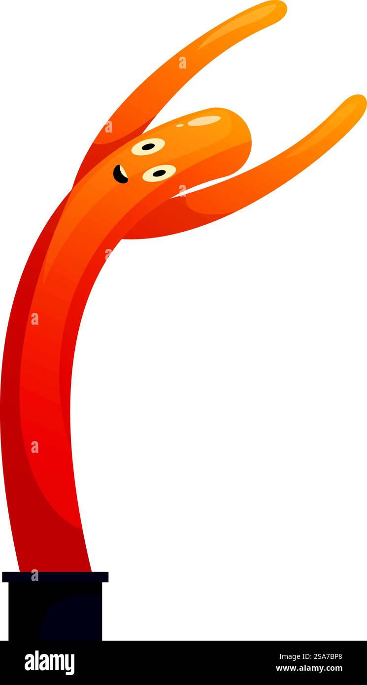 Inflatable tube man is waving its arms in the air. Inflatable tube man ...