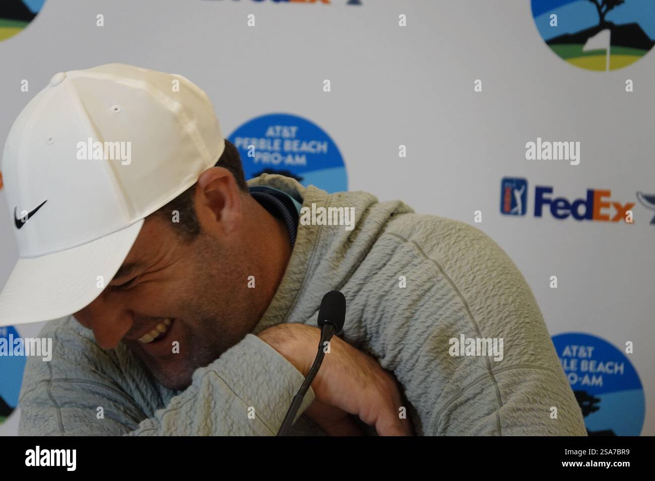 Pebble Beach, California, USA - January 28th, 2025 World No. 1 golfer, Scottie Scheffler talks ...