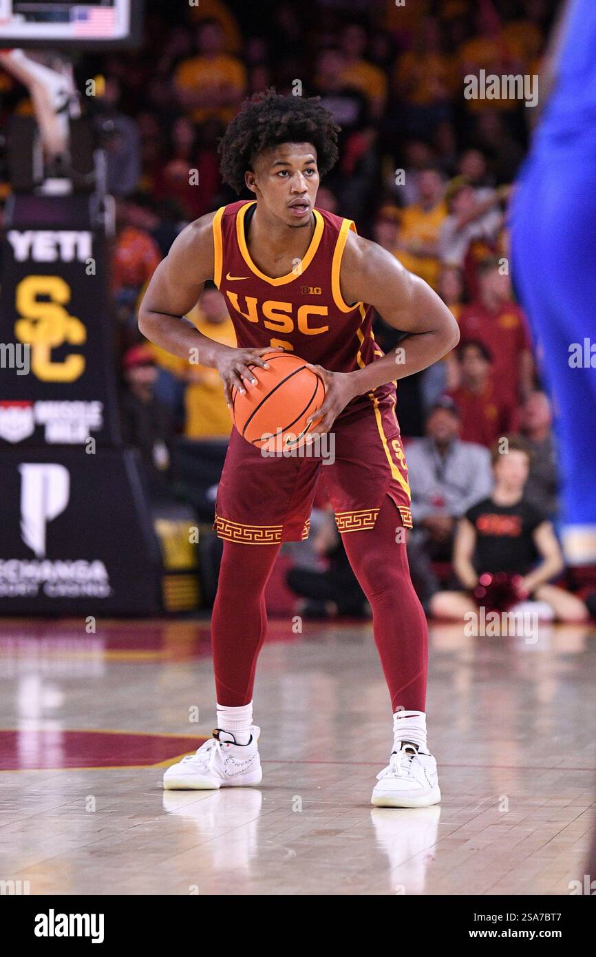 LOS ANGELES, CA - JANUARY 27: USC Trojans guard Wesley Yates III (6 ...