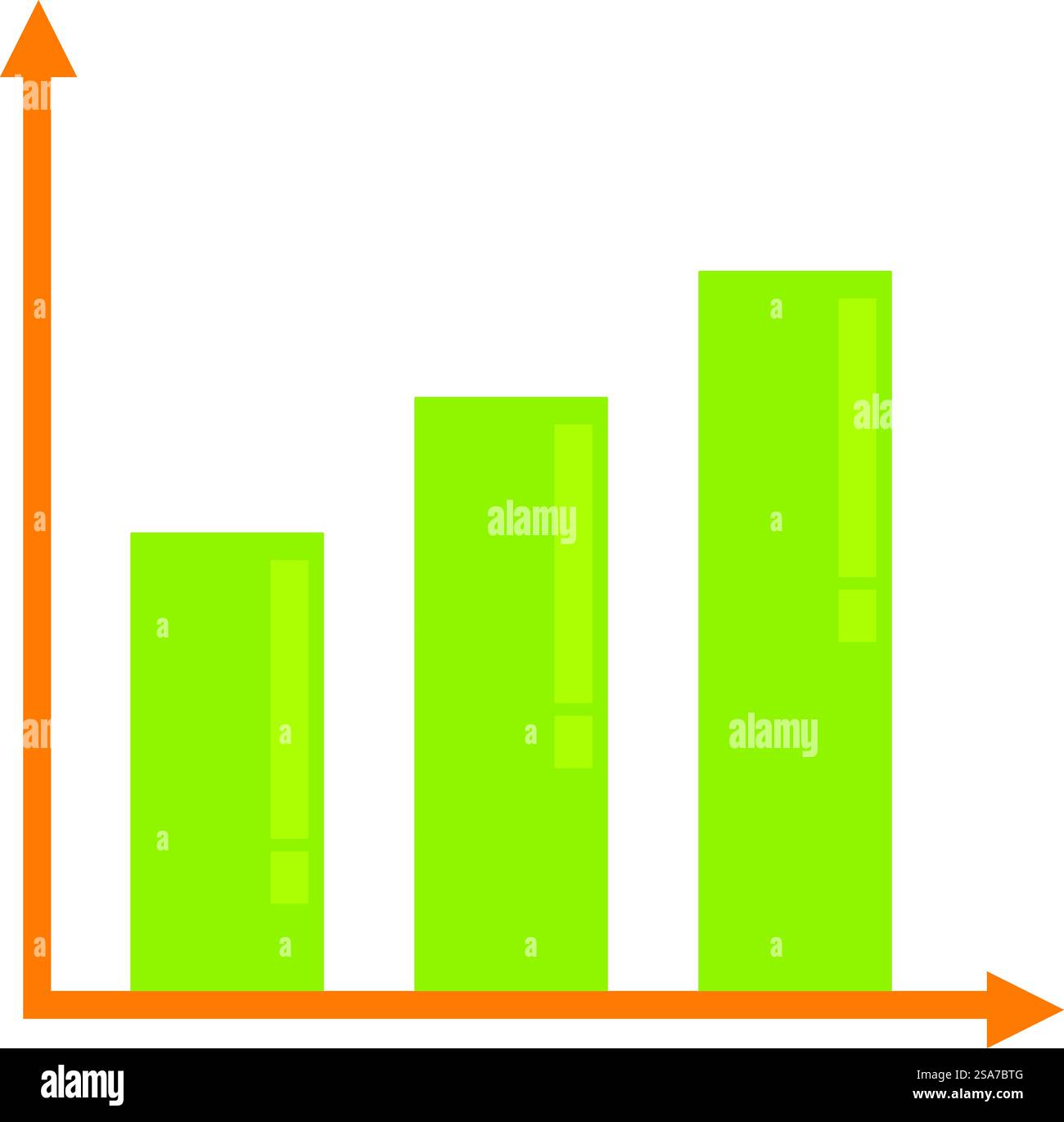 Green bar chart is growing upwards on a white background. Green bar ...