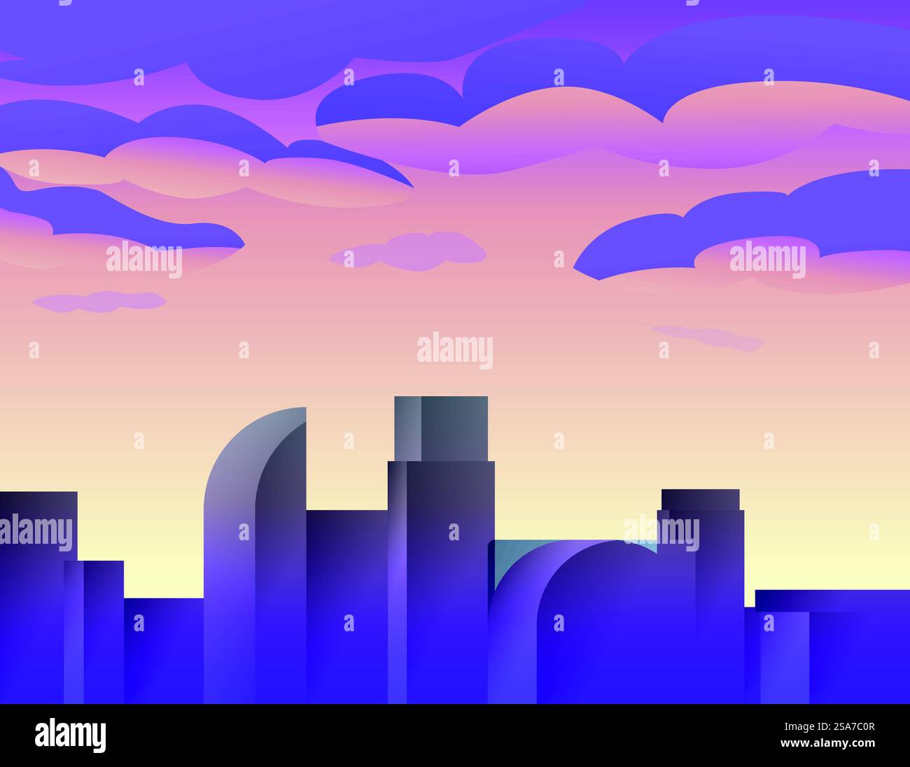Urbanization at dusk Stock Vector Images - Alamy