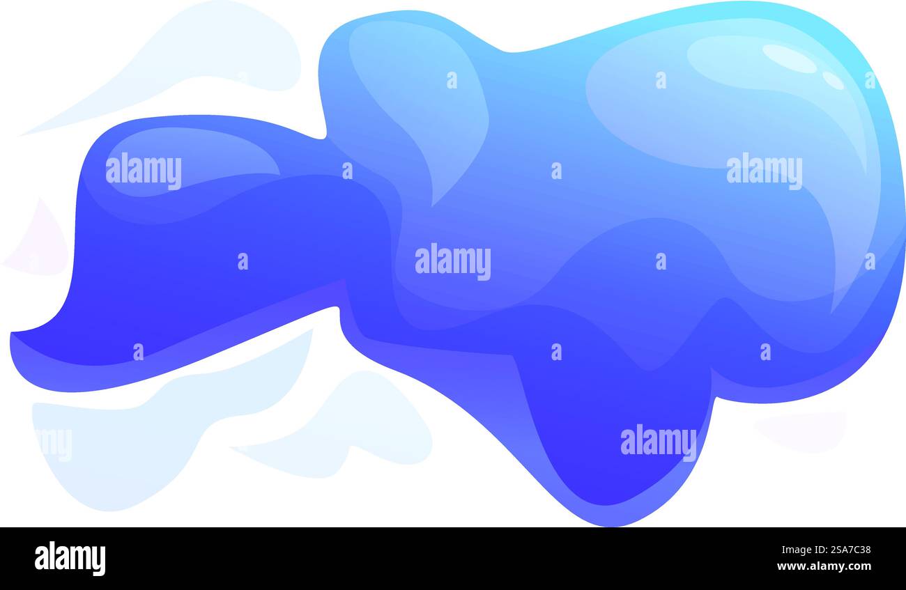 Abstract blue shape with a smooth surface is morphing and transforming ...