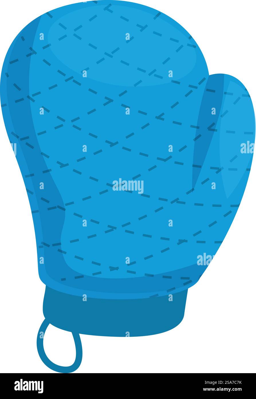 Blue oven mitt made of heat resistant fabric protecting from burns ...
