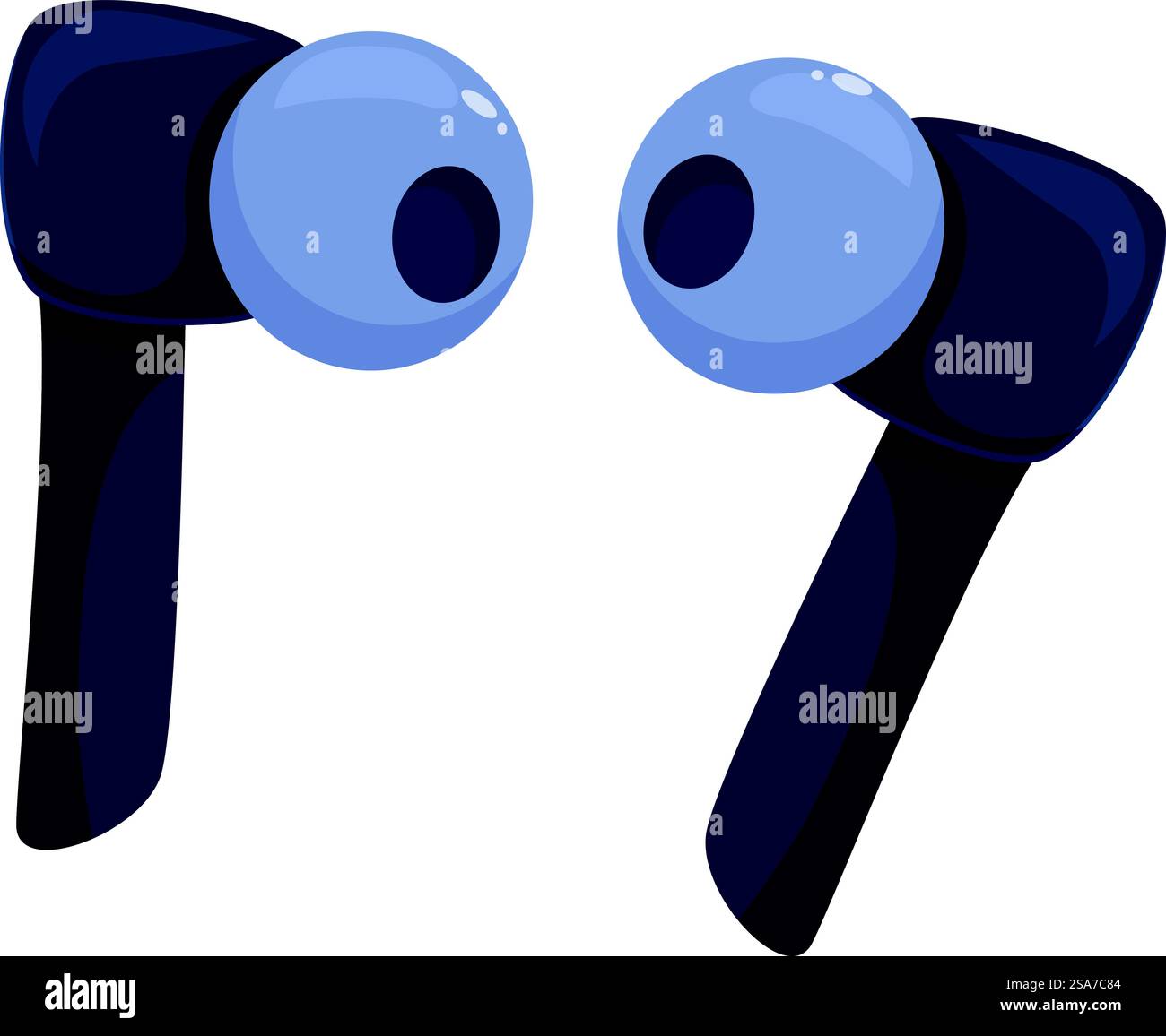 Two wireless earbuds laying on a white background, perfect for ...