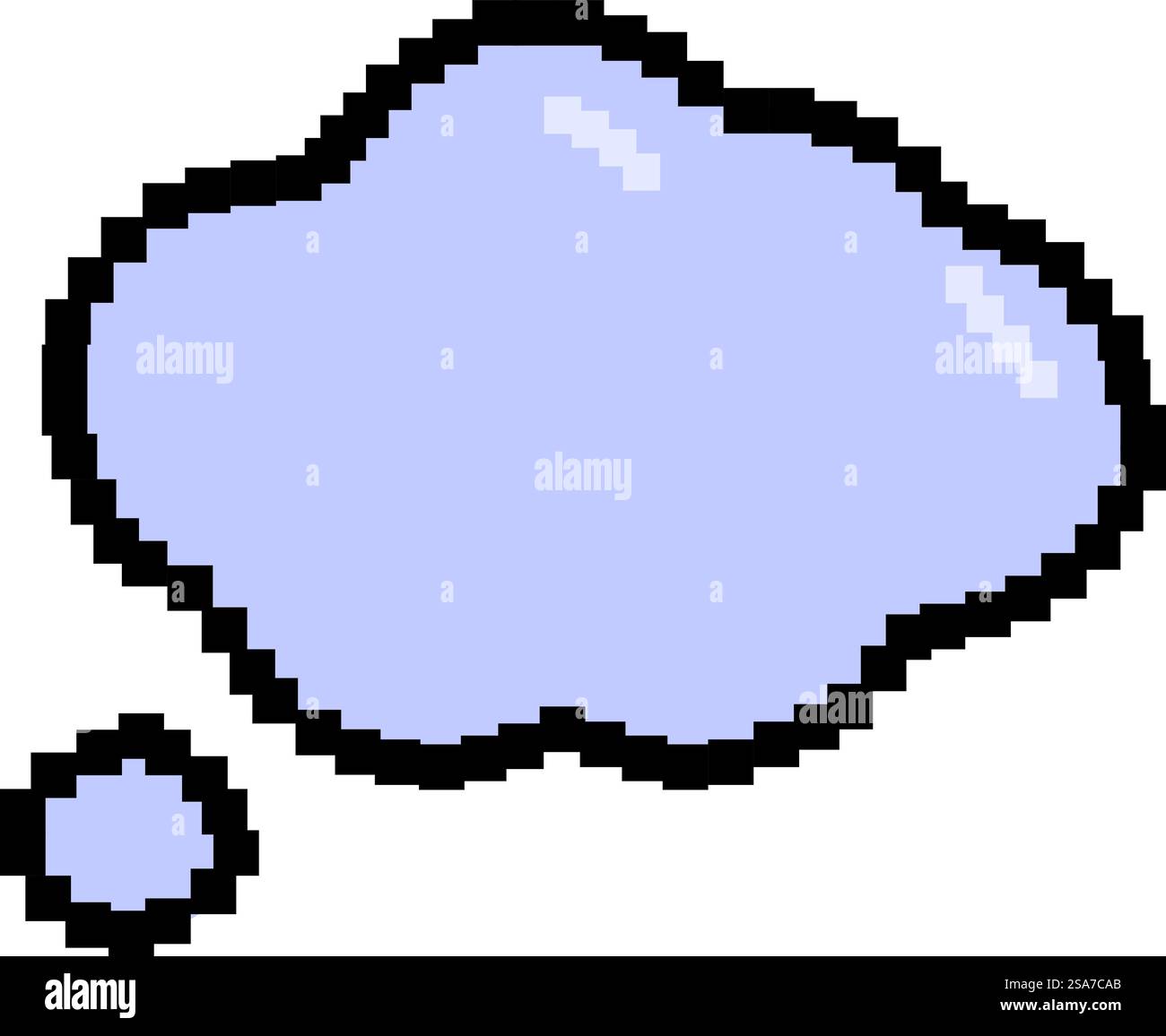 Retro pixel art style speech bubble, perfect for showing a thought or idea. Pixel art speech ...