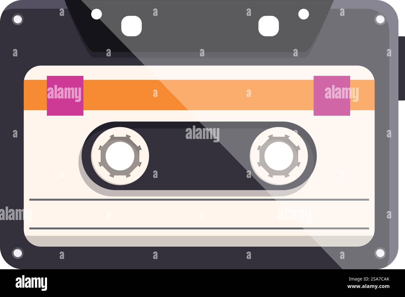 Blast from the past, an audio cassette tape is playing music, bringing ...