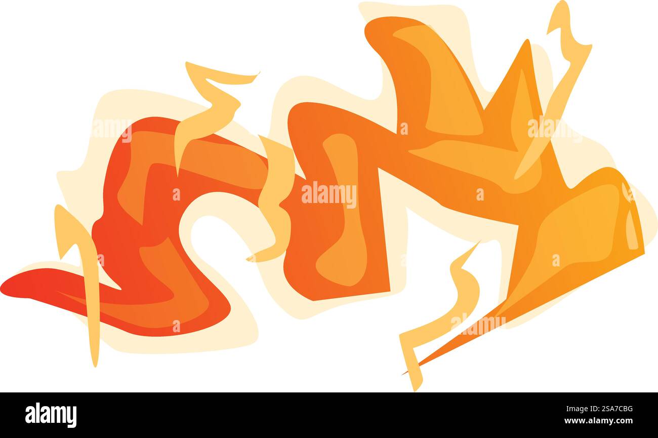 Abstract orange shape spreading outwards with jagged edges Stock Vector ...