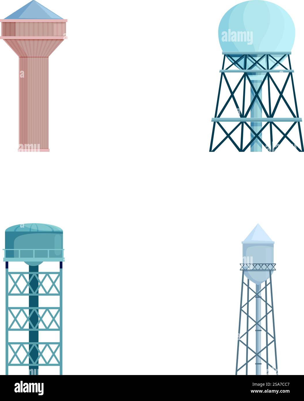 Various designs of cartoon water towers hi-res stock photography and ...