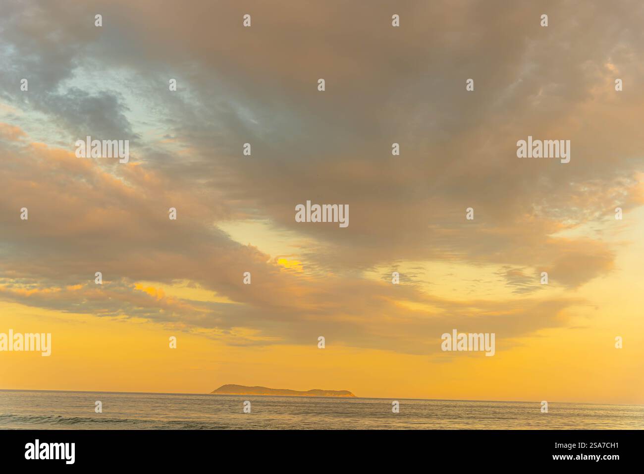 Rain clouds in the late afternoon at Gamboa Beach, Santa Catarina ...