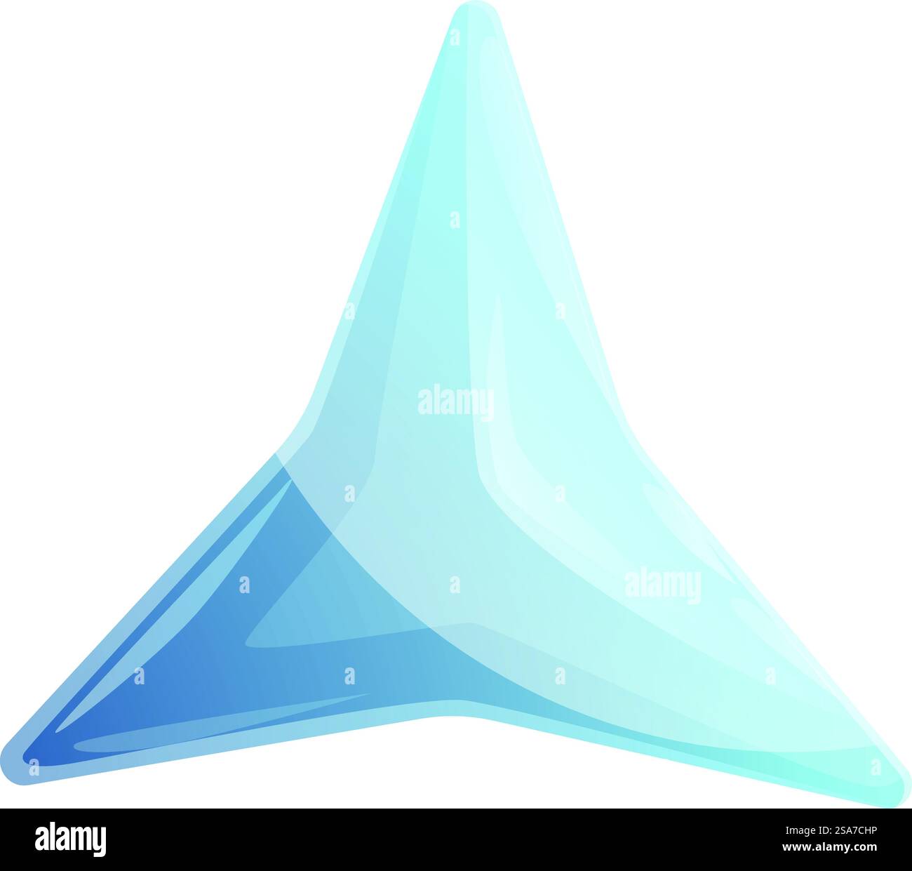 Blue crystal triangle is pointing up, representing growth and success ...