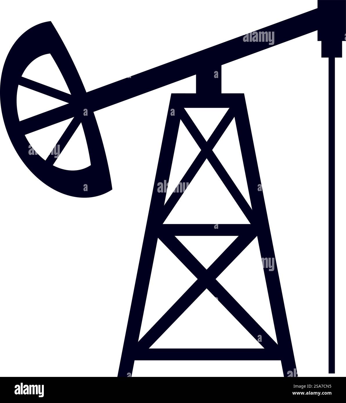 Oil pump jack pumping crude oil icon showing fossil fuel energy extraction. Simple icon of an ...