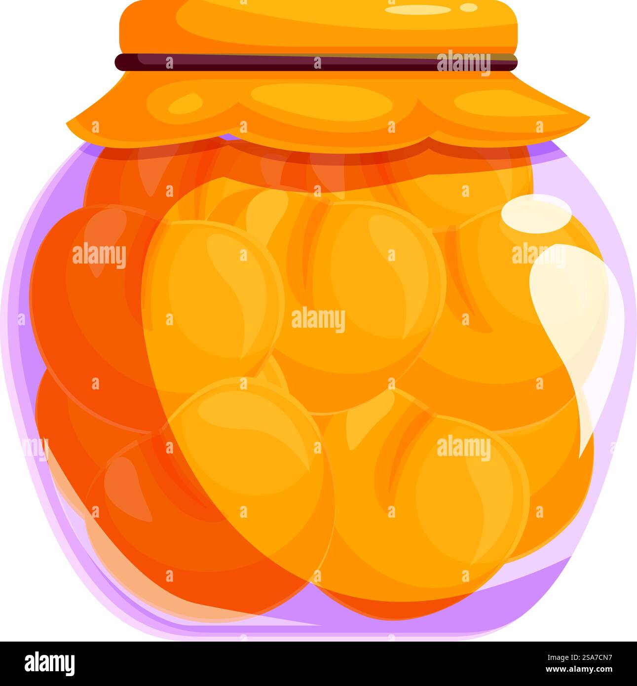 Glass jar filled with delicious homemade apricot preserves with paper ...