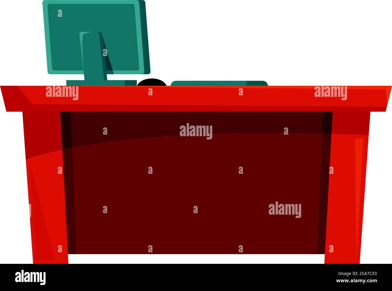 Classic office desk with a computer on it, perfect for illustrating ...