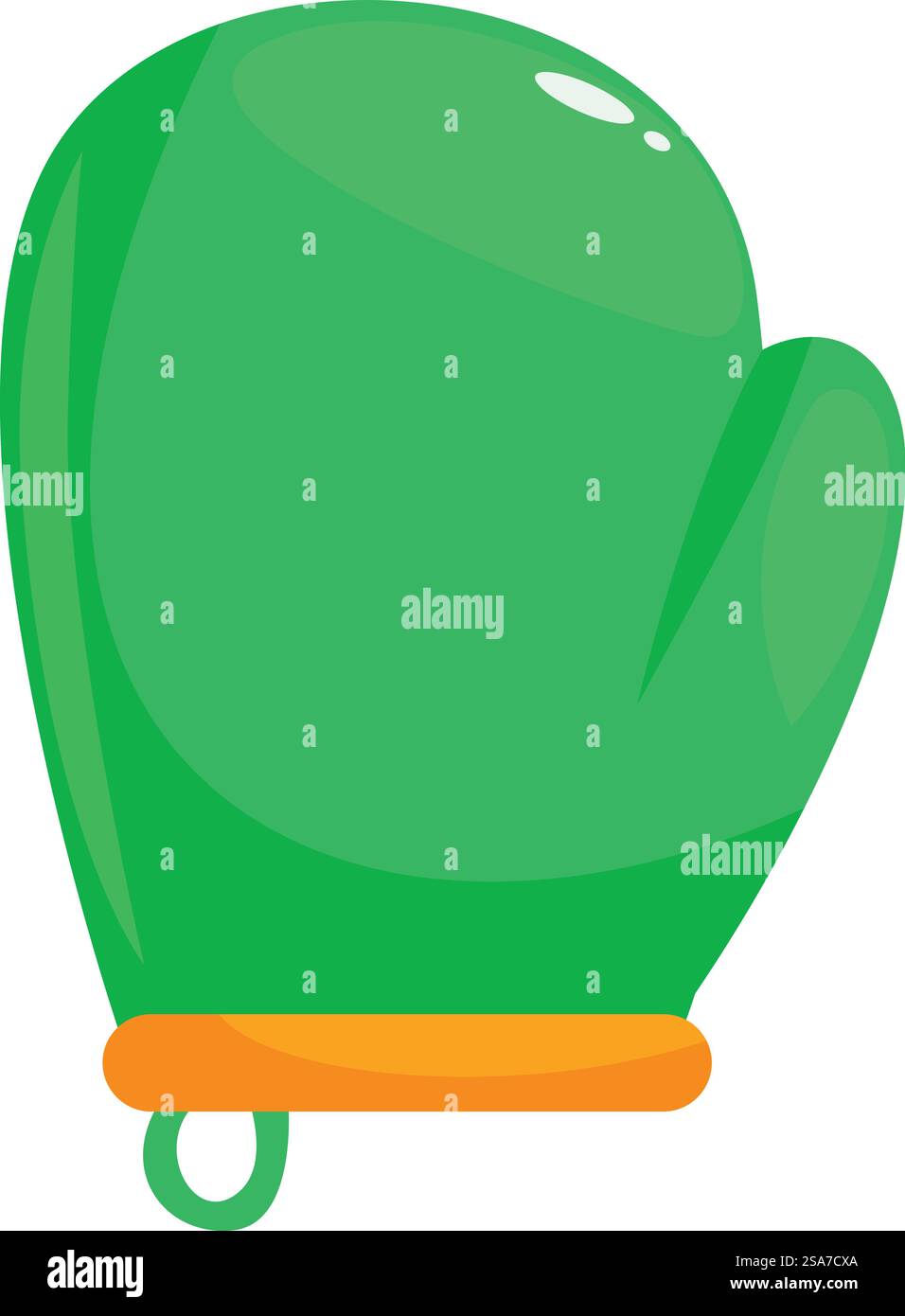 Green oven mitten protecting a hand from hot temperatures while cooking ...