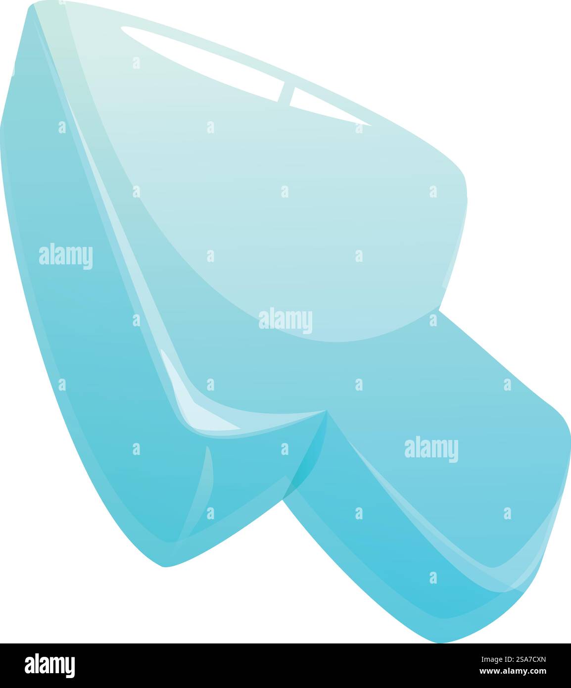 Blue Cursor With Rounded Corners Is Pointing To The Right Side On White Background Blue Cursor