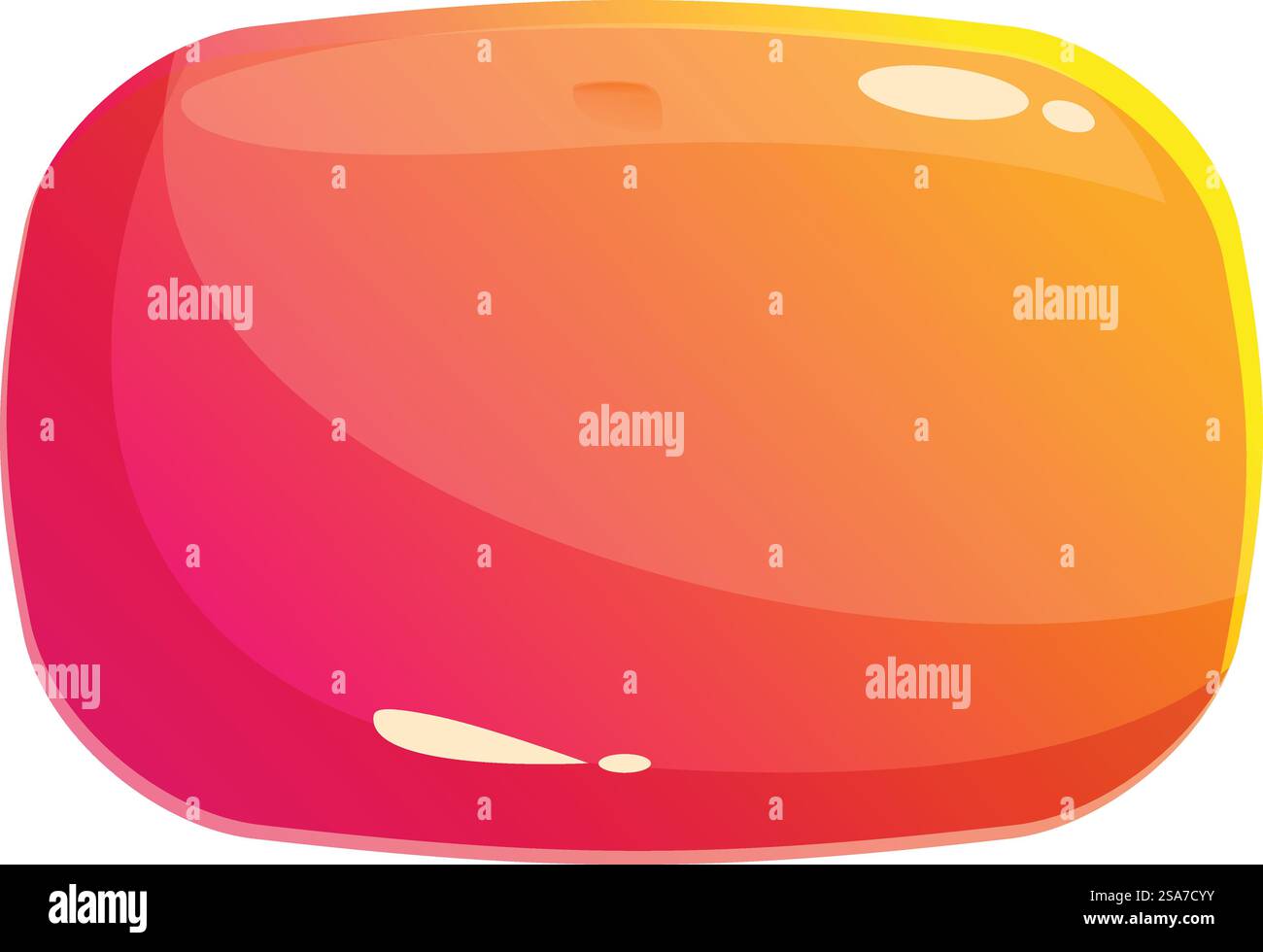 Simple red and orange rounded rectangle shape glowing on white ...