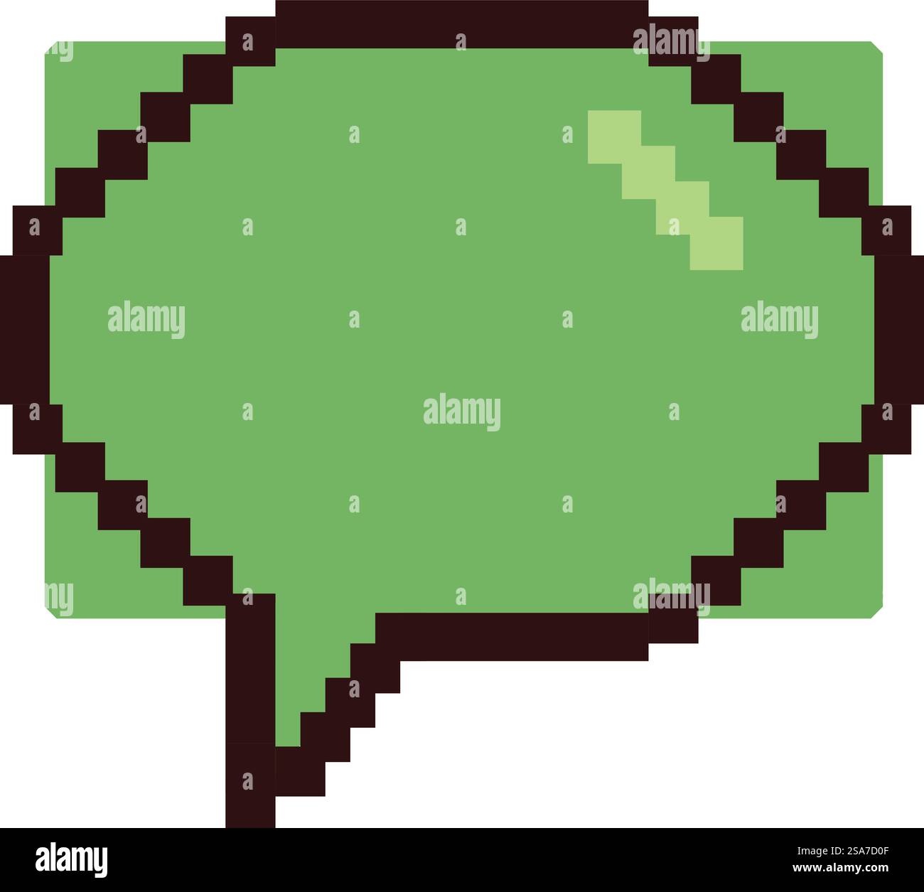 Pixel art speech bubble is conveying a message, indicating ...