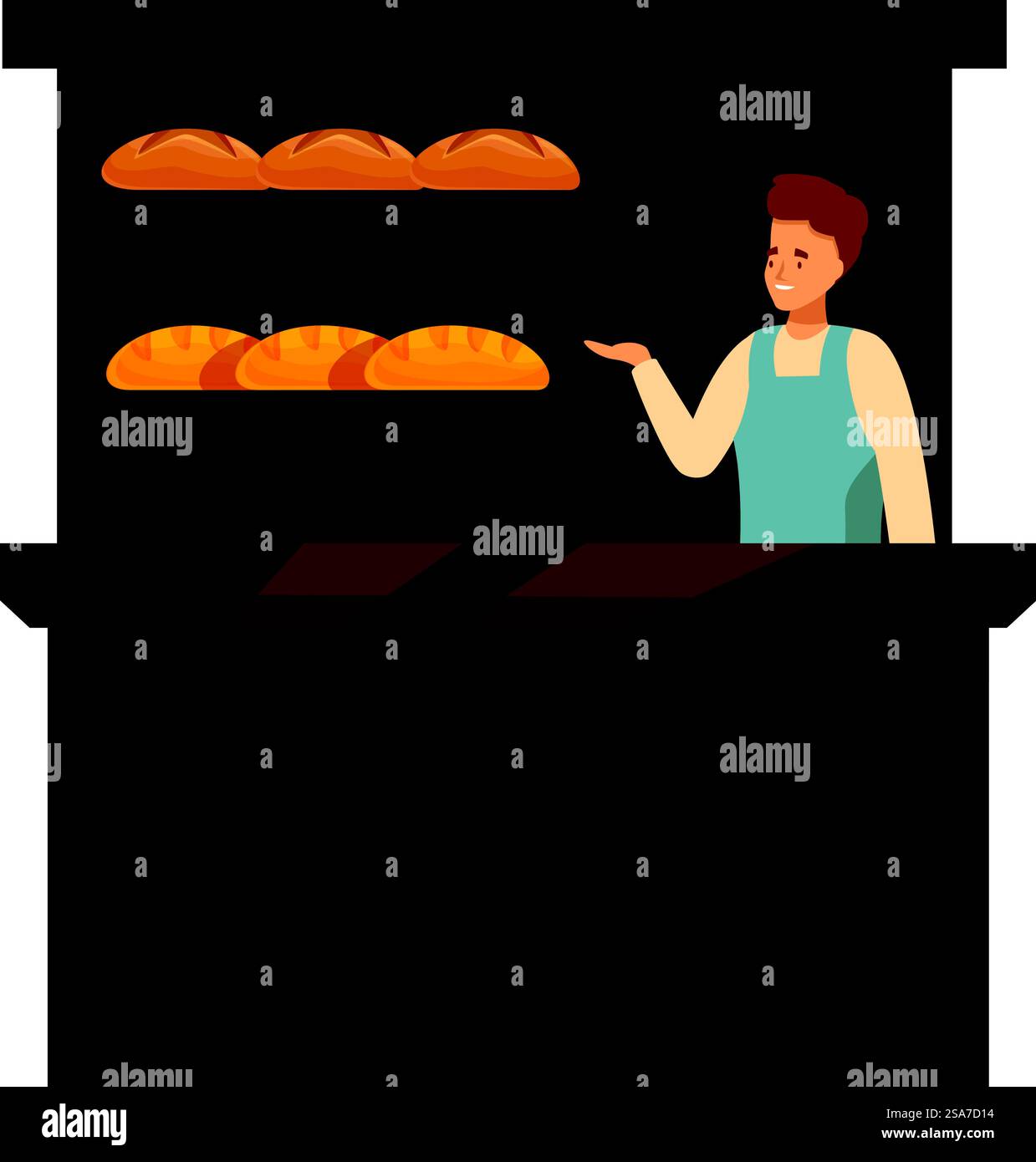 Owner standing in the shop Stock Vector Images - Alamy