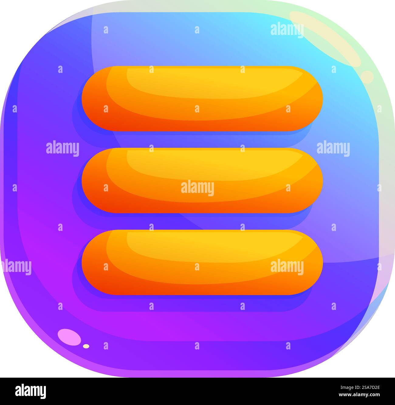 Colorful app icon with a gradient background featuring three horizontal ...