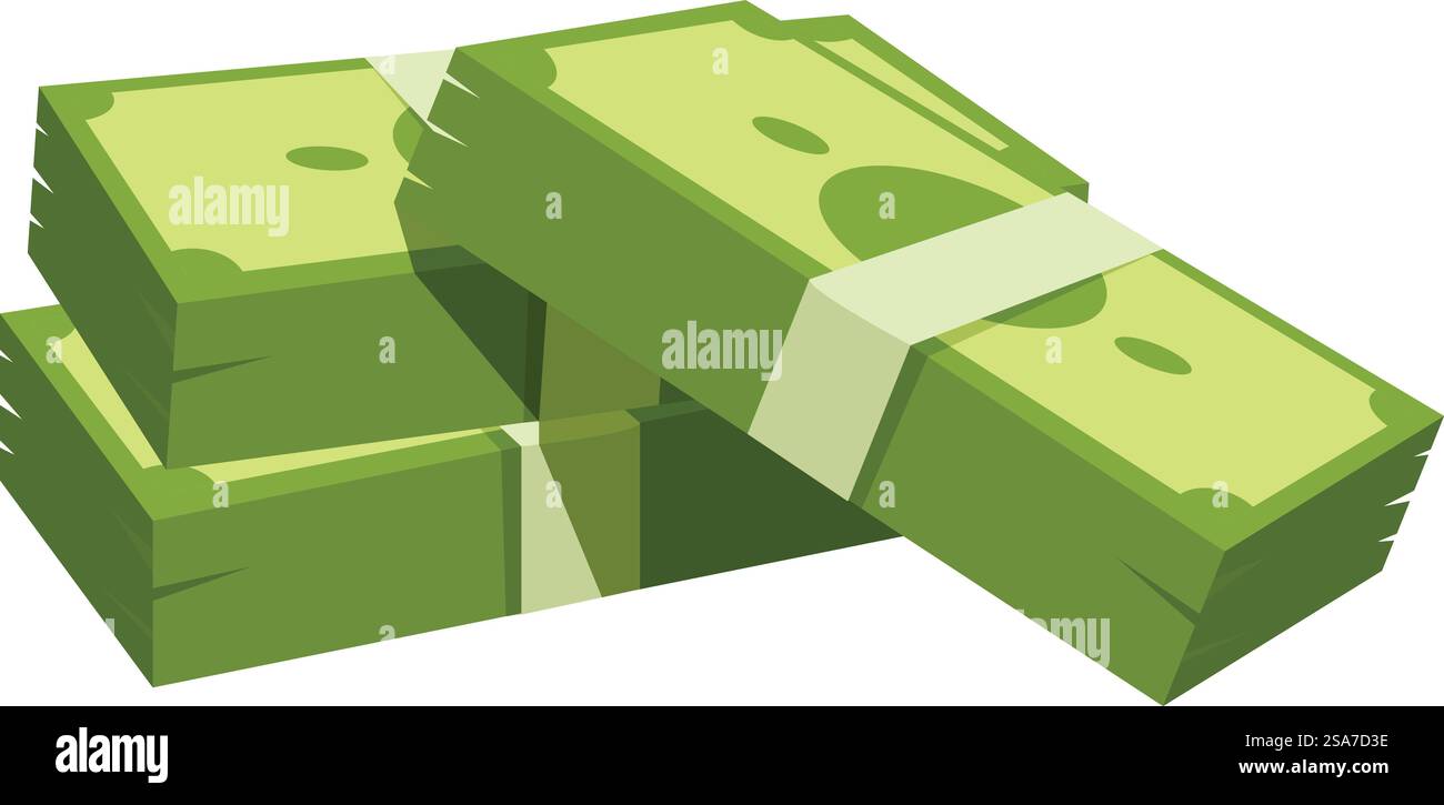 Three stacks of crisp dollar bills with bands hi-res stock photography ...