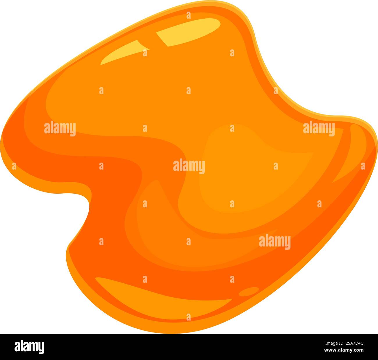 Thick liquid honey puddle spreading out, with light reflections ...