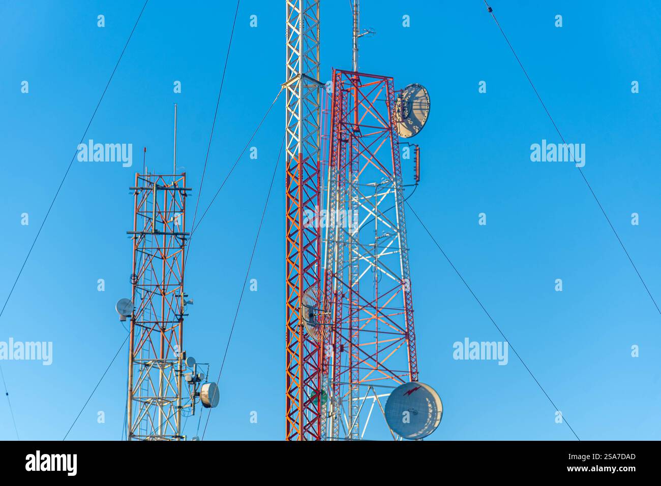Telecommunications and Internet data transmission towers Stock Photo - Alamy