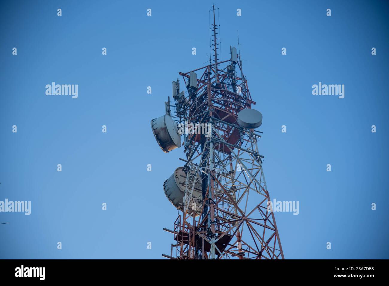 Telecommunications and Internet data transmission towers Stock Photo - Alamy
