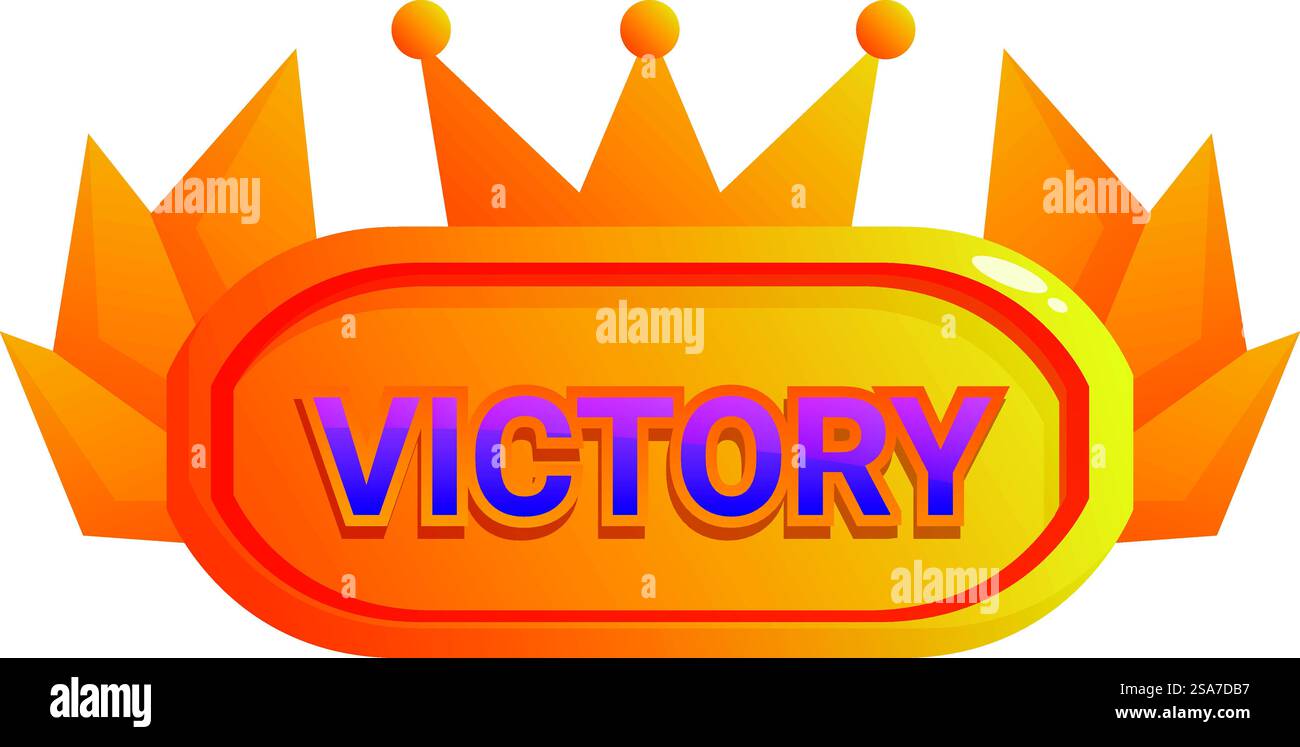 Golden sign with the inscription victory is announcing success with a ...