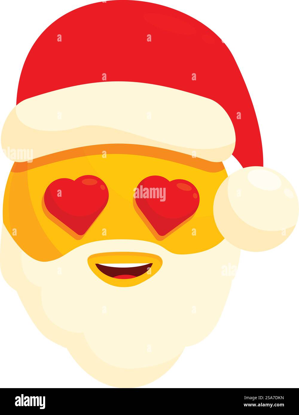 Santa claus emoji showing his love and passion with heart shaped eyes ...