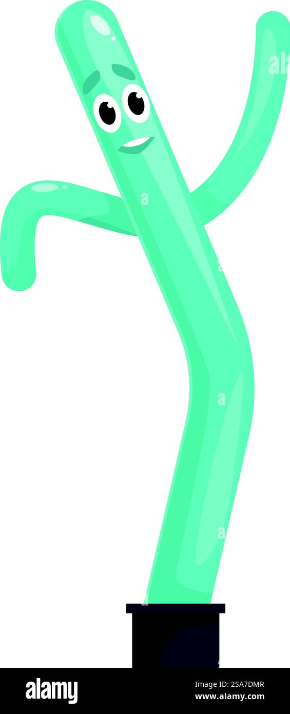 Inflatable tube man waving its arms and dancing on white background ...