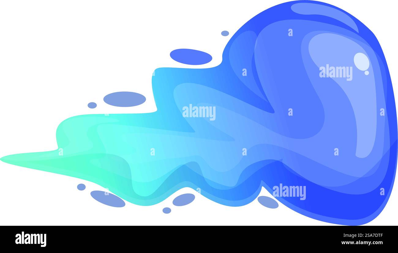 Blue slime splashing and leaving stain on transparent background ...