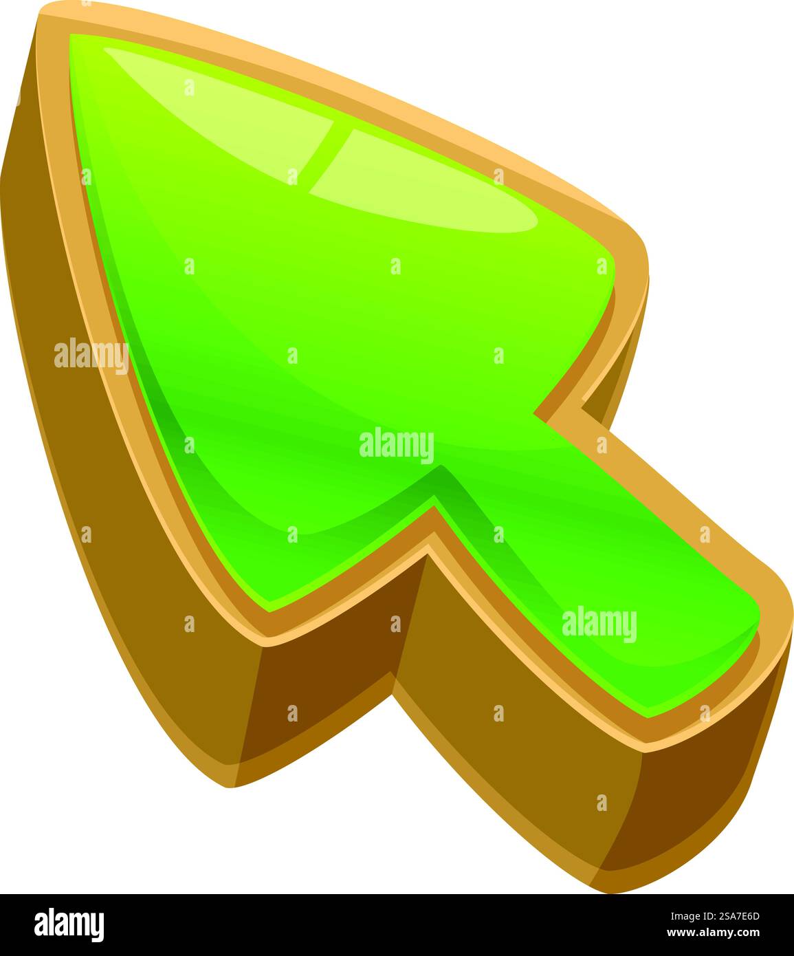 Cartoon Mouse Cursor Pointing At Something 3d Illustration Of Web Pointer Clicking Green Mouse