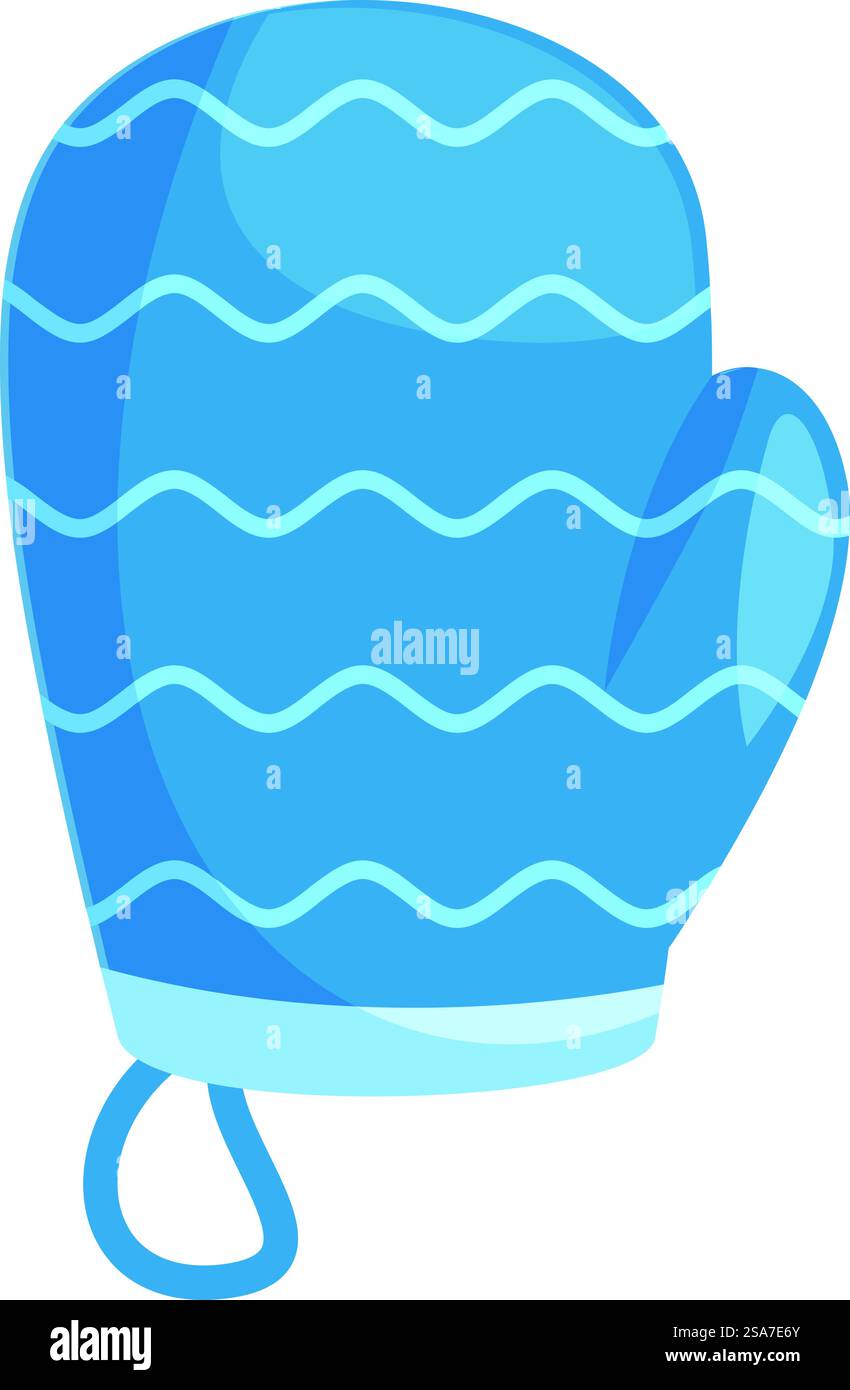 Blue oven mitt with wavy pattern, ensuring safety and comfort in the ...