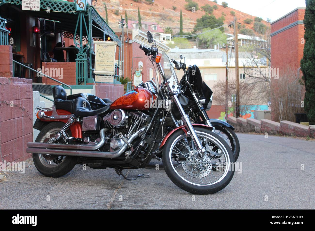 Motorcycles at the Prowl in Bisbee Arizona Stock Photo - Alamy