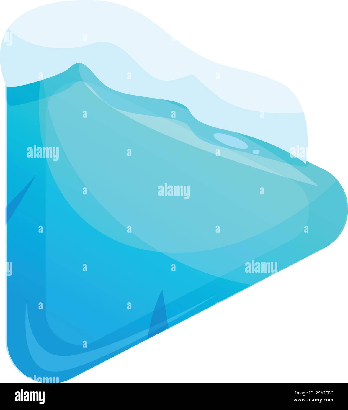 Cartoon iceberg floating in cold water with a snowdrift on its top ...