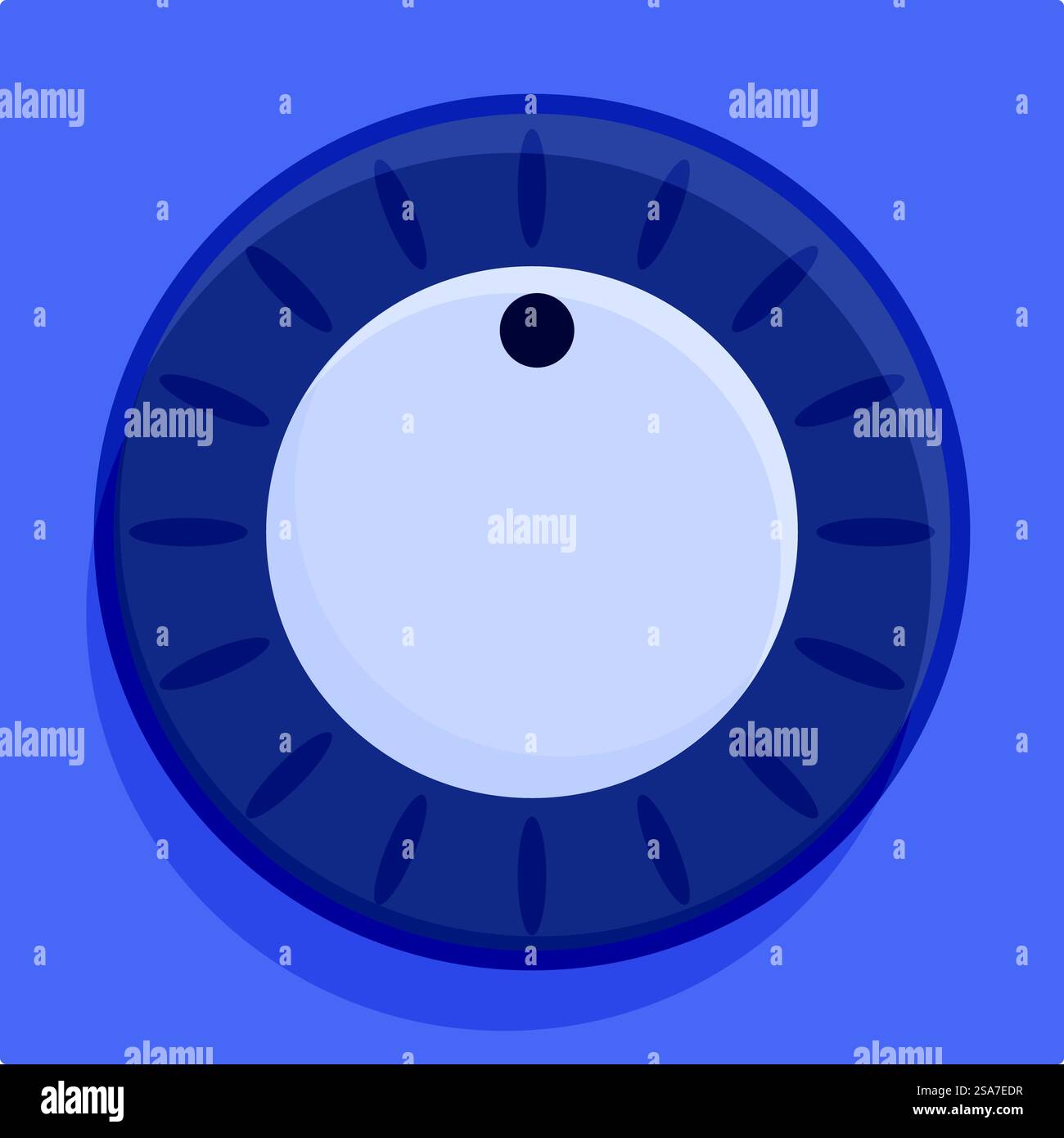 Round control knob adjusting settings on control panel, regulating and ...