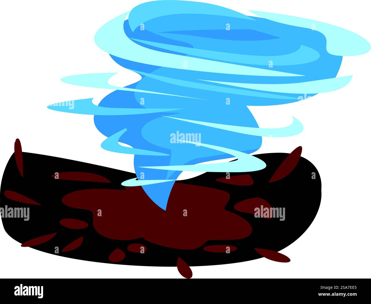 Blue whirlwind is swirling above the ground hi-res stock photography ...