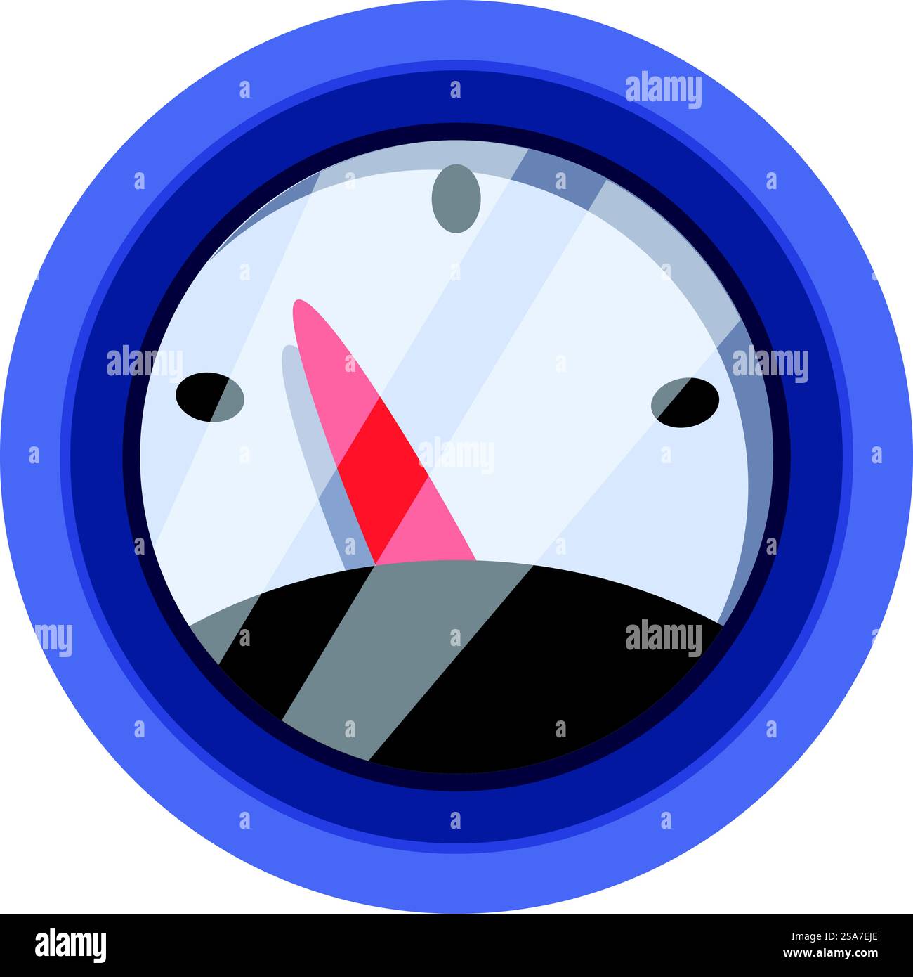 Round barometer with red needle pointing up indicating increasing ...