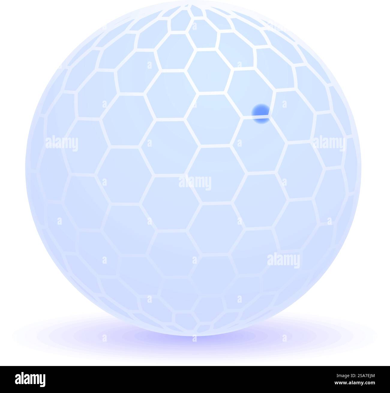 Blue sphere with a honeycomb structure is representing global digital ...