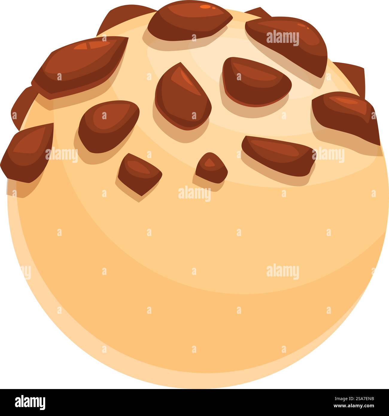 Ball of cookie dough is being prepared for baking in the oven with ...