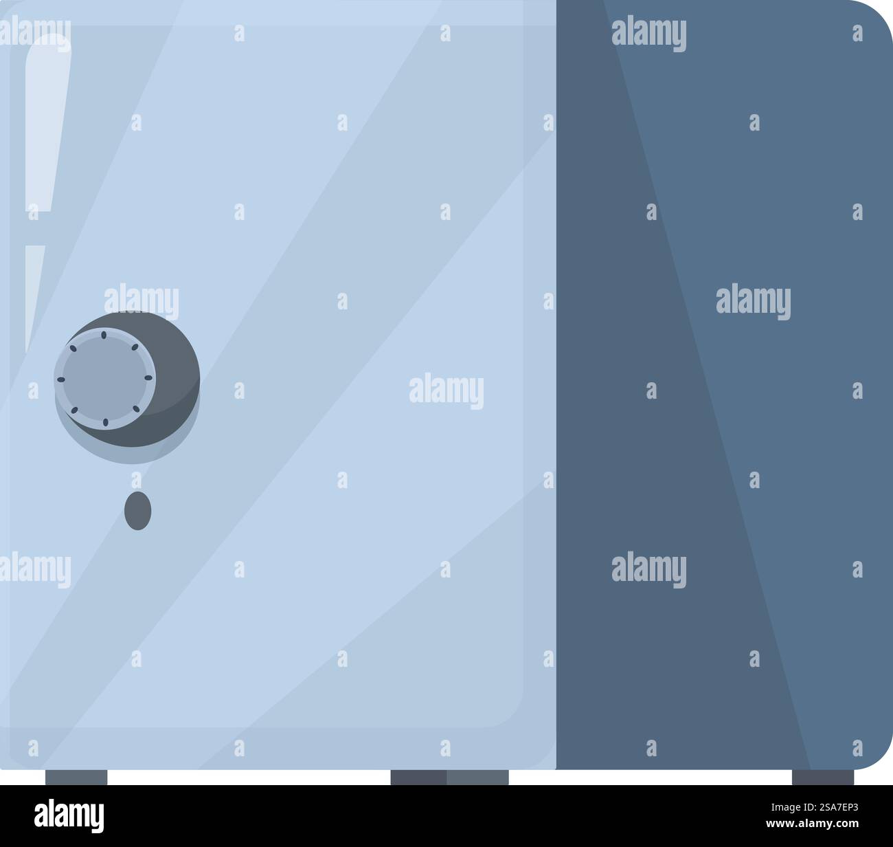 Closed metal safe is protecting valuables with a combination lock ...
