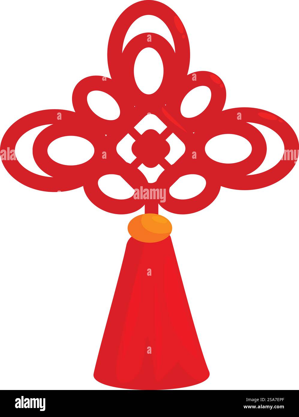 Red chinese knot ornament with tassel, a symbol of good luck and ...