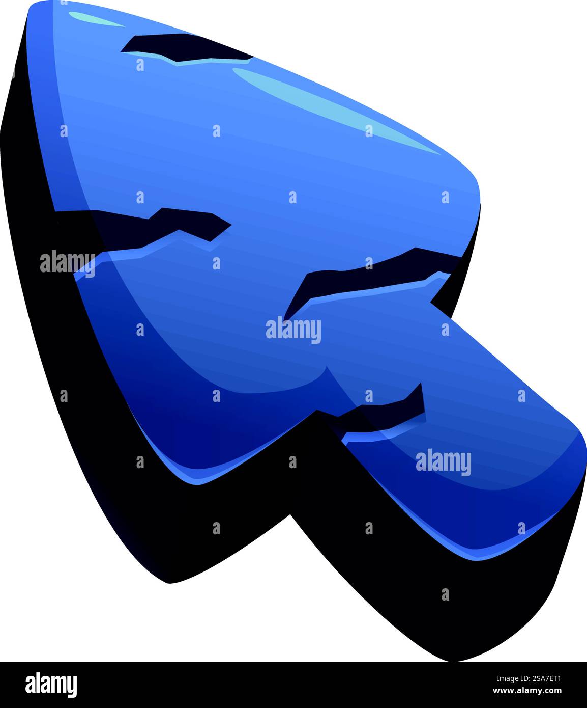 Blue stone cursor representing clicking and browsing on a computer or ...