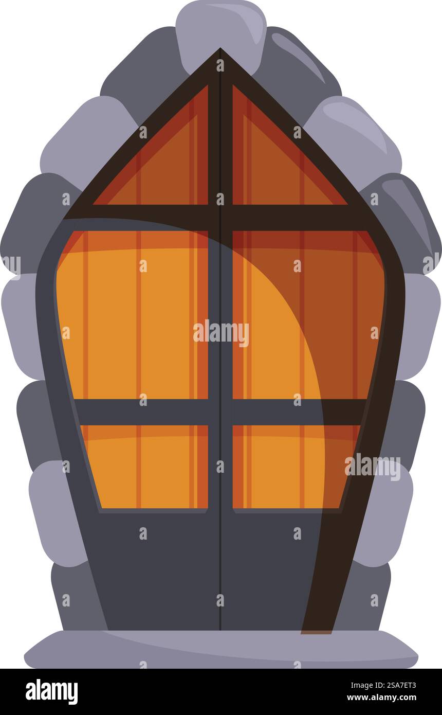 Charming medieval style door, crafted from wood and framed by a sturdy ...