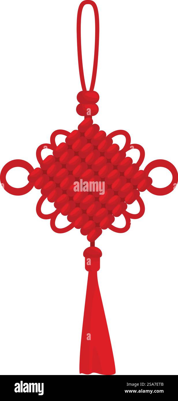Red chinese knot with tassel hanging, symbol of luck and prosperity for ...