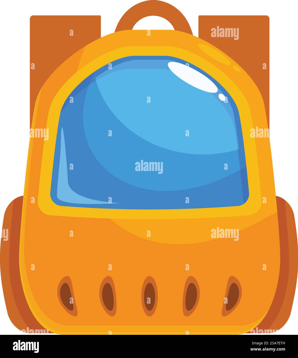 Cartoon illustration of a yellow school bag looking like an astronaut ...