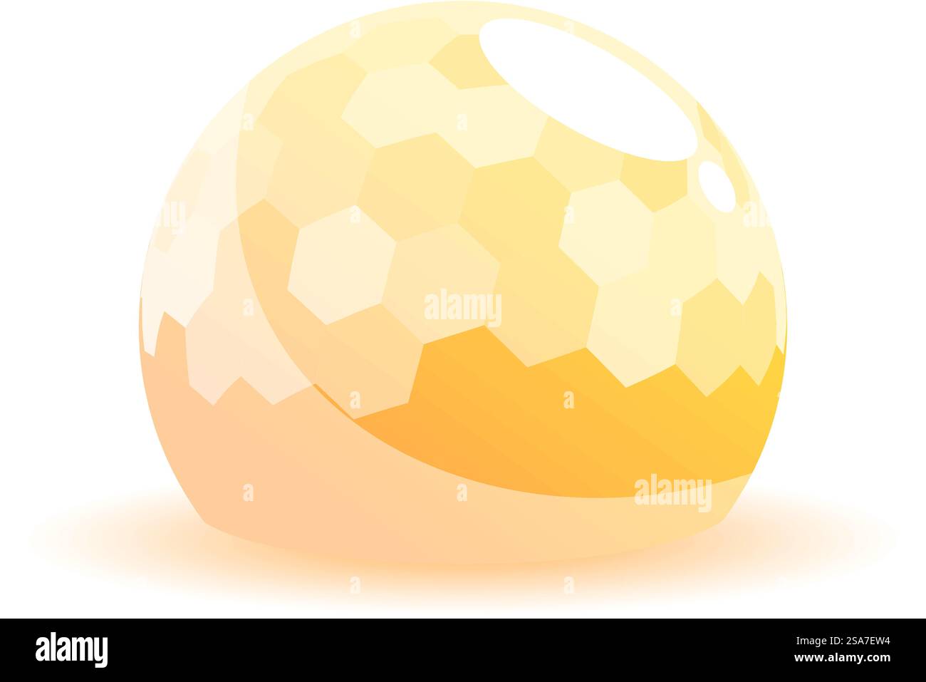 Luminous yellow sphere with a hexagonal pattern is casting a subtle ...
