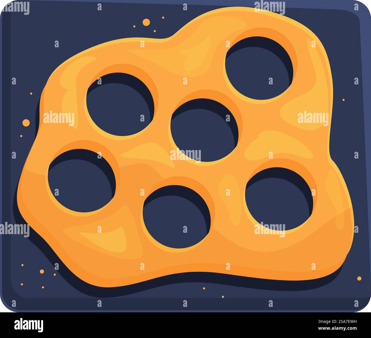 Yellow plastic bottle cap melting on a dark blue surface. Melted ...