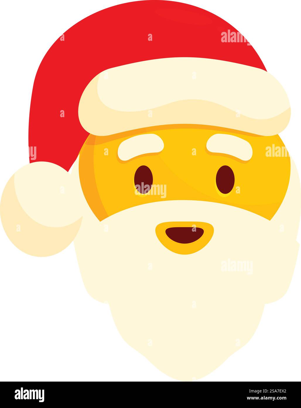 Santa claus emoji wearing red hat, with bushy white beard and rosy ...